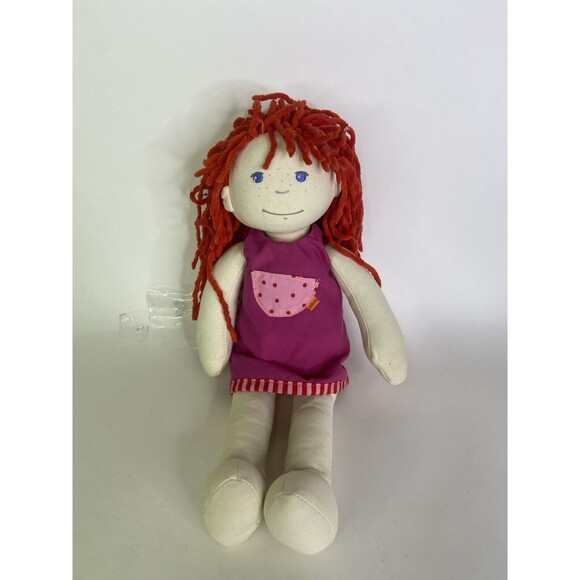 Haba | Toys | Haba Red Yarn Hair Stuffed Doll Toy With Pink Dress ...